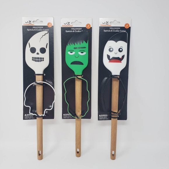 Way to Celebrate! | Kitchen | 3 Pack Halloween Silicone Spatula Cookie ...